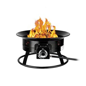 portable propane fire pit, camplux outdoor gas fire bowl for rv camping backyard party, fp19mb 19 inch diameter, black