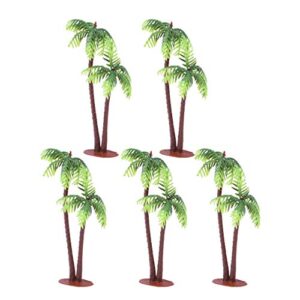 lioobo 5pcs mini coconut palm tree model craft diy bonsai micro landscape