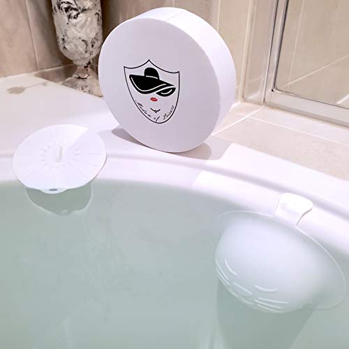 Lord of Leisure Madam of Leisure Infinity Bath Overflow Drain Cover and Universal Drain Stopper - Fill Your Bathtub as High as You Dare for a Deeper and Warmer Bath (White)