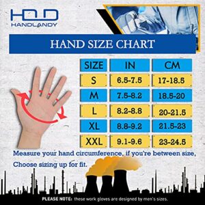 HANDLANDY Work Gloves Men & Women, Utility Mechanic Working Gloves Touch Screen, Flexible Breathable Yard Work Gloves (Medium, Grey)