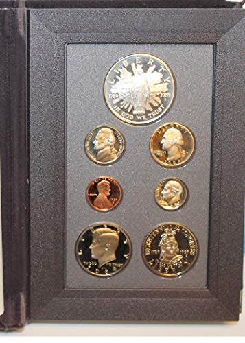 1989 S US Mint 7-piece Prestige Proof Set with Congressional Silver $1 and Commemorative 1/2 $1 US Mint PR OGP