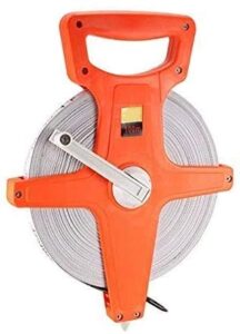 open reel fiberglass tape measure inch metric scale,330 feet, 100 meter,construction projects handyman landscaping (100 meter)