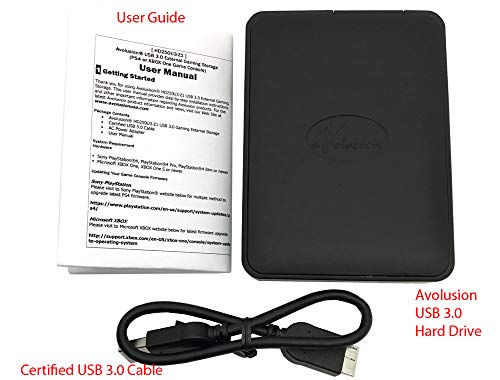 Avolusion 2TB USB 3.0 Portable External Hard Drive (for PS4, Pre-Formatted) HD250U3-X1-2TB-PS - 2 Year Warranty