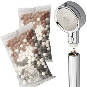 laserjet 2-piece mixed mineral stones replacement set - use with any laserjet handheld shower head or combo – america's most cost efficient shower water filtration system – trusted us brand