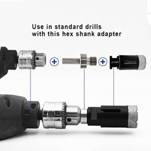 SHDIATOOL Adapter for Core Bits Conversion 5/8-Inch-11 Male to 3/8-Inch Male Hexagon Shank for Drill Machine