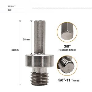 SHDIATOOL Adapter for Core Bits Conversion 5/8-Inch-11 Male to 3/8-Inch Male Hexagon Shank for Drill Machine