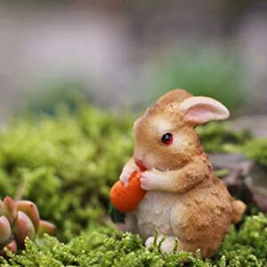 MUAMAX 3 PCs Miniature Bunnies Fairy Garden Accessories Rabbit Easter Bunnies Resin Ornaments Garden Bonsai Decoration Sculpture Statue Figurines for Lawn Potted Plants