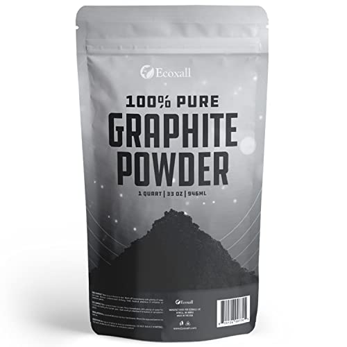 100% Pure Graphite Powder - 2 Pound Bag - 1 Quart - 32 oz - Highest Quality - Used as a Lubricant for Locks, Bearings, Fishing reels, and More - Ecoxall Chemicals