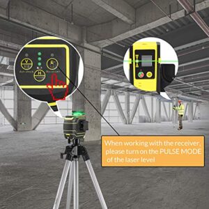 Firecore FD20 Laser Detector for Laser Level, Digital Laser Receiver Used with Pulsing Line Lasers Up to 165ft, Three-Sided LED Displays to Detect Green Laser Beams, Rod Clamp Included