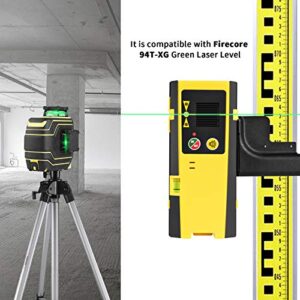 Firecore FD20 Laser Detector for Laser Level, Digital Laser Receiver Used with Pulsing Line Lasers Up to 165ft, Three-Sided LED Displays to Detect Green Laser Beams, Rod Clamp Included