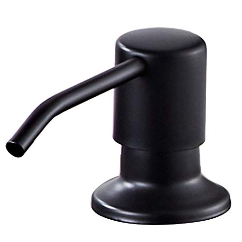 Kitchen Sink Soap Dispenser,Matte Black Stainless Steel Pump Head Kitchen Soap Dispenser with 10.14 OZ