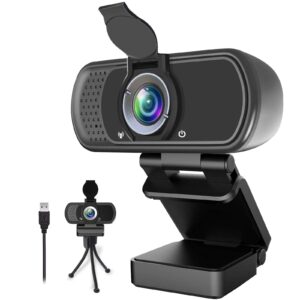 webcam hd 1080p ,live streaming web camera with stereo microphone, pc desktop or laptop usb webcam with 110 degree view angle, hd webcam for video calling, recording, conferencing, streaming, gaming