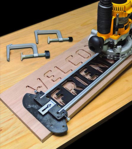 Milescraft 1212 SignPRO Sign Making Kit for Routers- 2.5 in. & 1.5 in. Horizontal Letters (166 templates), 1.5 in. & 2.5 in. Vertical Numbers (80 templates) - 3/8 in. Router Bit Included- Complete Kit