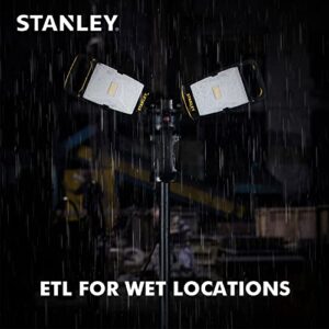 Stanley Led Work Light with Stand 7000-Lumen Portable Corded LED Portable Job Site Lighting 4000K 80W Indoor Outdoor Lighting