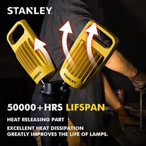 Stanley Led Work Light with Stand 7000-Lumen Portable Corded LED Portable Job Site Lighting 4000K 80W Indoor Outdoor Lighting