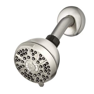 waterpik xas-619e powerpulse shower head brushed nickel diy installation features powerful therapeutic strength massage setting, easy clean anti-clog nozzles