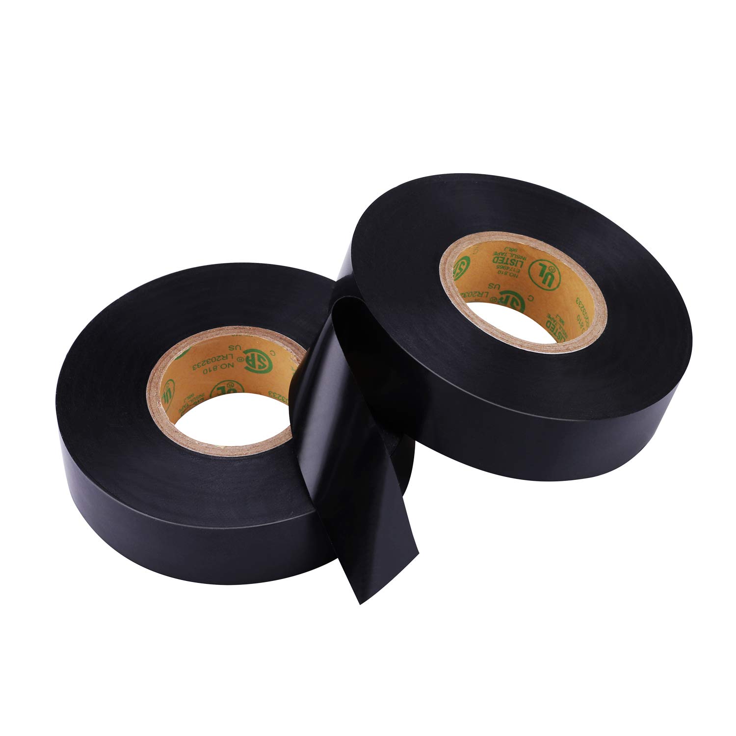 Lichamp 10-Pack Black Electrical Tape Waterproof, 3/4 in x 66ft, Industrial Grade UL/CSA Listed High Temp Electrical Tape Electric Super Vinyl