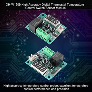 AITRIP 3PCS W1209 12V DC Digital Temperature Controller Board with 10A One-channel Relay and Waterproof Micro Digital Thermostat -50-110°C Electronic Temperature Temp Control Module Switch (With Case)