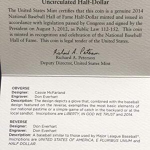 2014 D Baseball Hall Of Fame Comes in original US mint Box Half Dollar Brilliant Uncirculated US mint