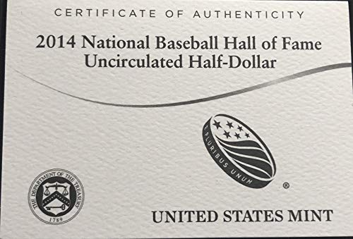 2014 D Baseball Hall Of Fame Comes in original US mint Box Half Dollar Brilliant Uncirculated US mint