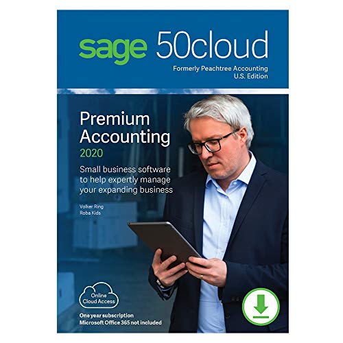 Sage 50cloud Premium Accounting 2020 U.S. 3-User One Year Subscription [PC Download]