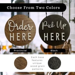 Order Here Pick Up Window Wood & Acrylic Hanging BUSINESS Sign COFFEE SHOP Restaurant Bakery Ice Cream Stand Decor Pick Up Kiosk Retail