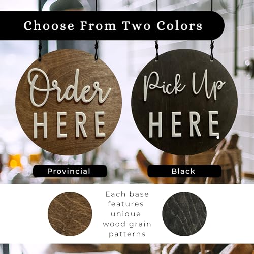 Order Here Pick Up Window Wood & Acrylic Hanging BUSINESS Sign COFFEE SHOP Restaurant Bakery Ice Cream Stand Decor Pick Up Kiosk Retail