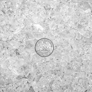 onlyfire 10-Pounds High Luster Fire Glass for Natural or Propane Fire Pit Fireplace & Landscaping, 1/2-Inch Platinum