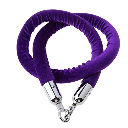 YiYLunneo Velvet Hanging Ropes Crowd Control Stanchion Ropes fit for Movie Theaters,Grand Openings,Restaurants,Hotels (1.5Meter, Purple)