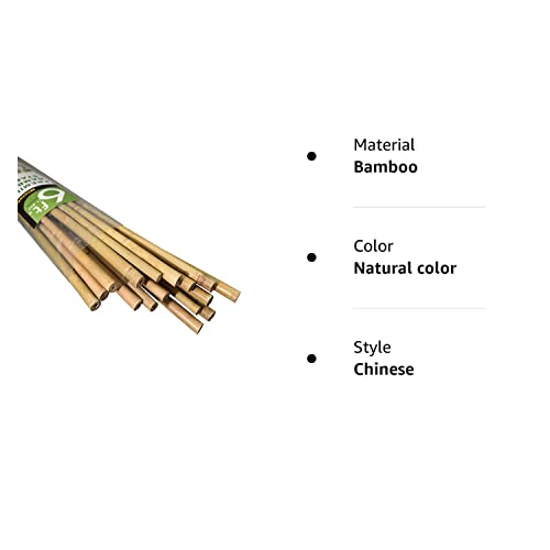 Mininfa Natural Bamboo Stakes 6 Feet, Eco-Friendly Garden Stakes, Plant Stakes Supports Climbing for Tomatoes, Trees, Beans, 20 Pack