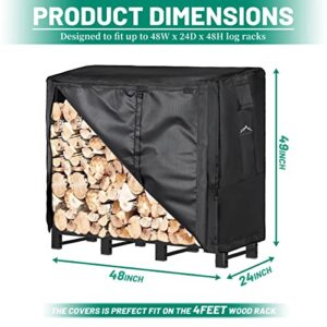 Himal Log Rack Cover Waterproof Firewood Cover Fit 4FT Wood Rack