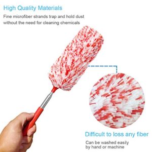 Tonmp 4 Pcs, [Microfiber] Hand [Duster] [Washable] Microfibre Cleaning Tool Extendable [Duster]s for Cleaning Office, Car, Computer, Air Condition