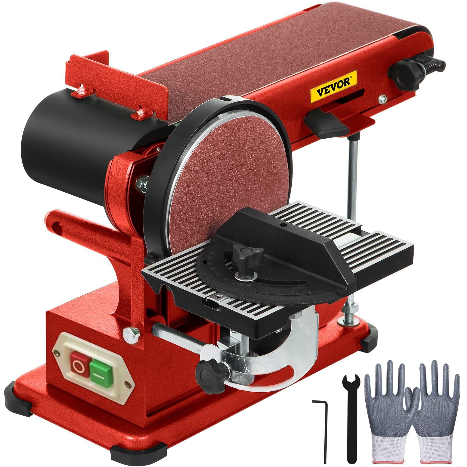 Happybuy Belt Disc Sander 4x36inch and 6inch Disc, Benchtop Disc Sander 375W,Disc Combo Sander with Built-In Dust Collection,Bench Sander for Woodworking