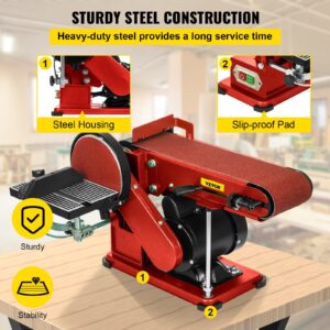 Happybuy Belt Disc Sander 4x36inch and 6inch Disc, Benchtop Disc Sander 375W,Disc Combo Sander with Built-In Dust Collection,Bench Sander for Woodworking