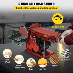 Happybuy Belt Disc Sander 4x36inch and 6inch Disc, Benchtop Disc Sander 375W,Disc Combo Sander with Built-In Dust Collection,Bench Sander for Woodworking