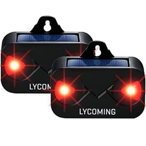 lycoming solar predator control light coyote repellent devices for nighttime animals predator lights coyote deterrent deer repeller with bright strobe lights skunk raccoon repellent - 2 pack