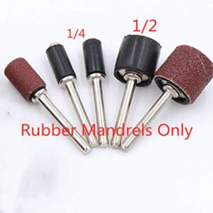 Bioristar 1/4 Inch Rubber Mandrel Sand Drum Holder Sanding Drum Rubber Bands with 1/8 Inch Shank for Sanding Drum Holder Sleeve Rotary Tool 12 Pcs