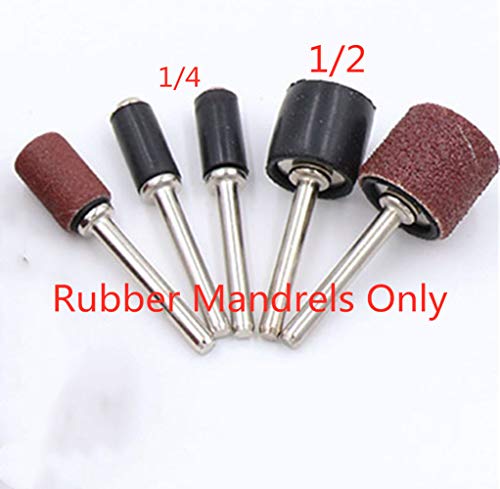 Bioristar 1/4 Inch Rubber Mandrel Sand Drum Holder Sanding Drum Rubber Bands with 1/8 Inch Shank for Sanding Drum Holder Sleeve Rotary Tool 12 Pcs