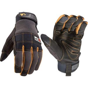 wells lamont fx3 men's extreme dexterity extra wear work gloves, touchscreen, large 7853c, black