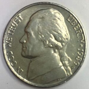 1989 P Jefferson Nickel Five-Cent Piece BU