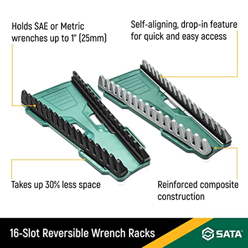 SATA 16-Slot Reversible Wrench Racks, SAE and metric, 2-Pack - ST95411