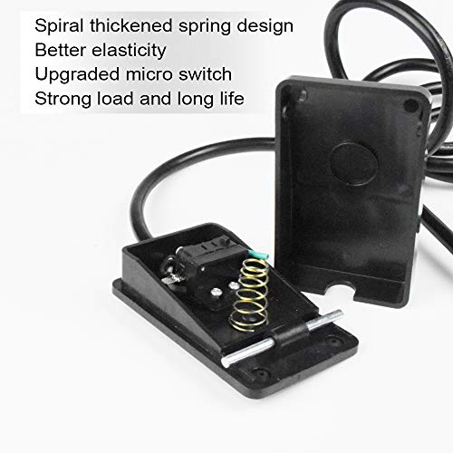 Foot Switch, Foot Operated Pedal Controller Power Switch  Woodworking Machine Control, 5-ft Cable with Piggyback Plug, Deadman Style