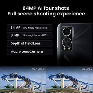 ZTE Axon 30 Cell Phone - 5G Factory Unlocked Smartphone, Under Display Camera, 120Hz Refresh Rate, 6.92 inches AMOLED Full Screen, 64MP Multi-Camera, Long Lasting Battery, US Version (12+256GB, Black)