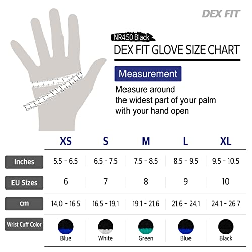 DEX FIT NR450 Warm Fleece Work Gloves, Comfortable and Stretchy Fit, Firm Grip, Thin & Lightweight, Durable Water-Based Nitrile Rubber Coated, Machine Washable; Black 8 (M) 3 Pairs