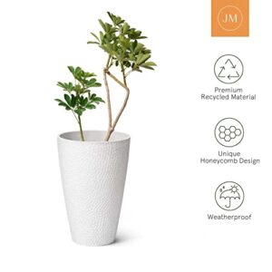 LA JOLIE MUSE Tall White Planter for Indoor Plants,20 Inch Tall Round Planter, Modern Flower Pot Containers,Large Decorative Tree Plant Pot,1 Pack