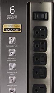 GE UltraPro 6-Outlet Surge Protector, Brushed Nickel, 34767