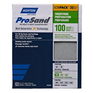 norton prosand 9" x 11" sanding sheets 100g 20pack