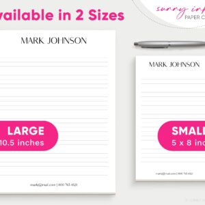 Personalized Custom Notepad - Office Business Professional Desk Writing Paper - Memo Scratch Legal Pad