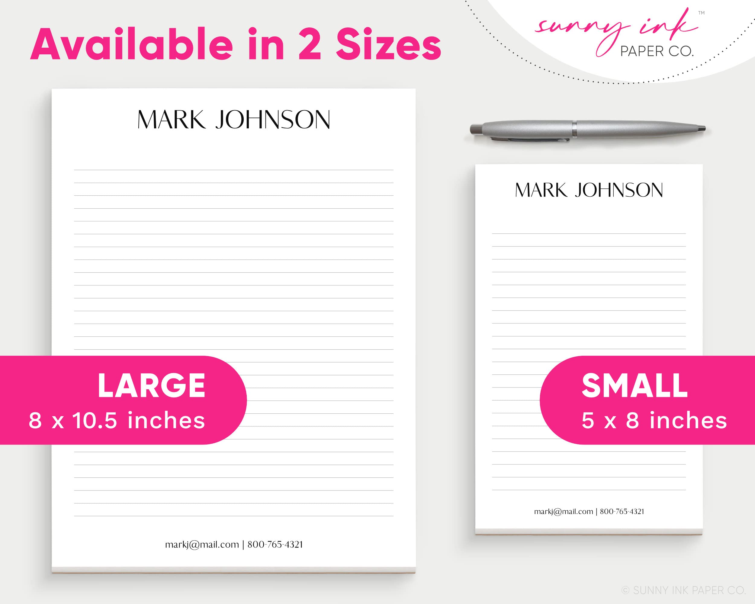 Personalized Custom Notepad - Office Business Professional Desk Writing Paper - Memo Scratch Legal Pad