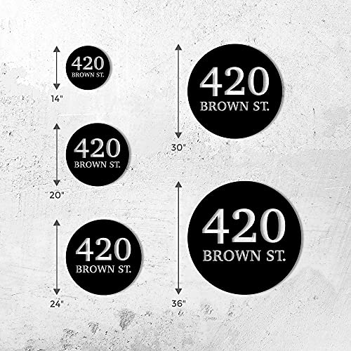 Round House Number and Street Name Personalized Solid Steel Decorative Address Marker House Accent Sign